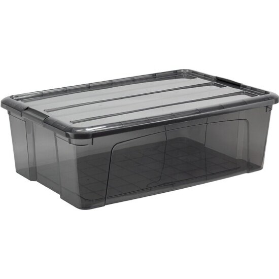 Ящик для хранения с замками Idea КИП 30л М 2338 черный прозрачный