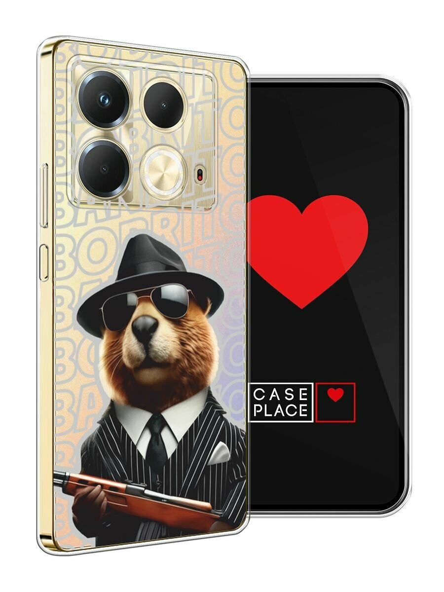 Чехол на Infinix Note 40 / Инфиникс Нот 40 с принтом "Бобрито бандито 2", прозрачный — фото 1