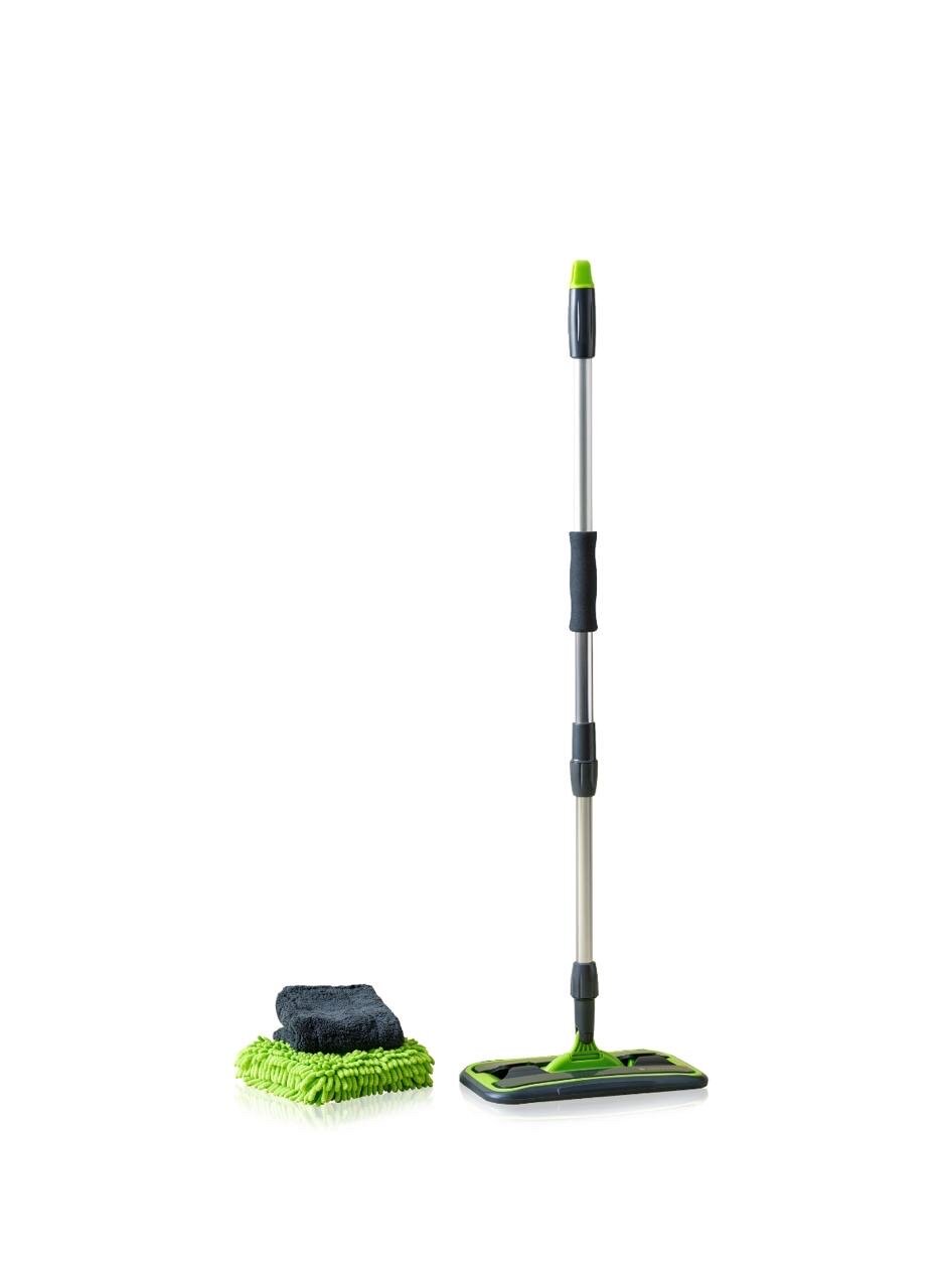 Швабра универсальная Greenway с двумя насадками из микроволокна, для уборки без использования моющих средсв