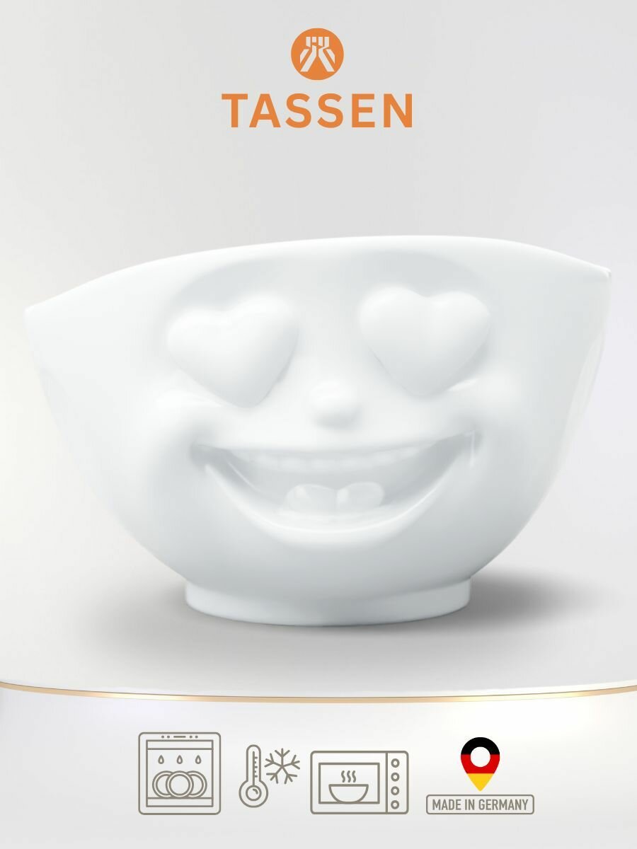 Tassen пиала 500 мл "Сердечный", белый фарфор