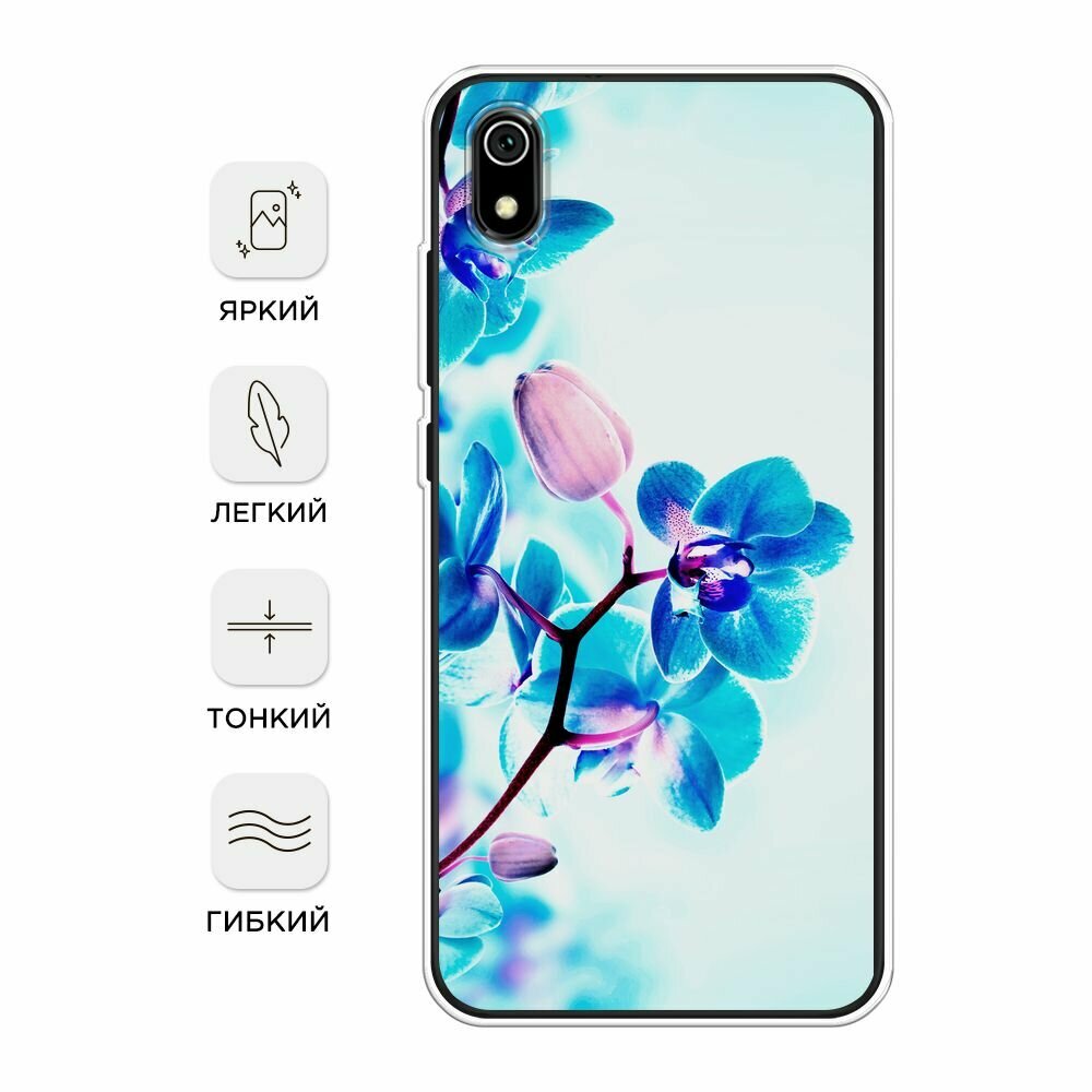 Чехол на Xiaomi Redmi 7A / Сяоми Редми 7А с принтом "Голубая орхидея" — фото 1