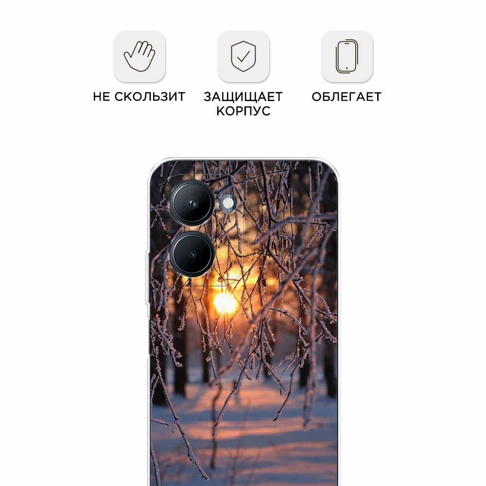 Силиконовый чехол на Realme C33 / Реалми С33 с принтом Зима 7 — фото 1