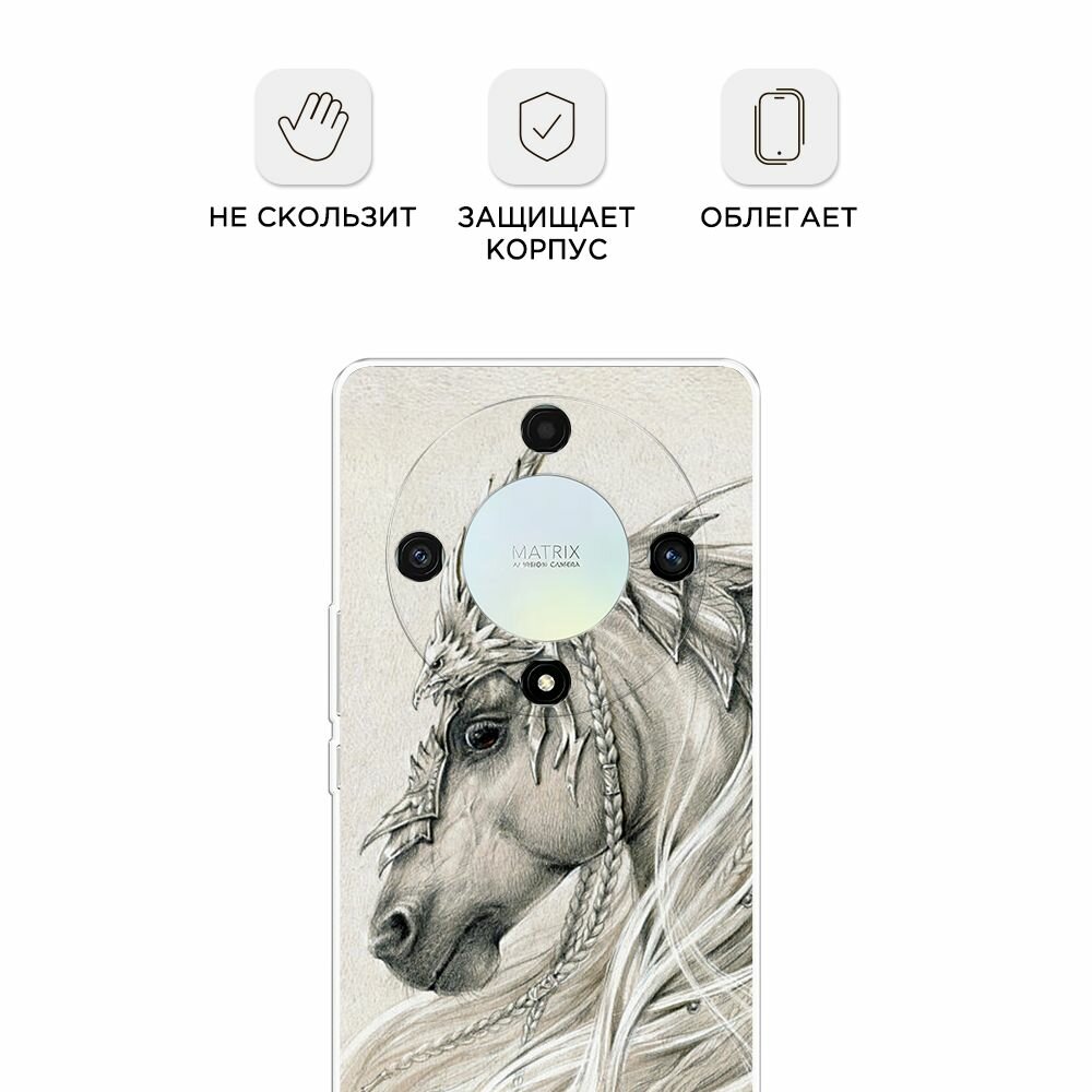 Силиконовый чехол на Honor X9A / Хонор X9A с принтом Мифическая лошадь — фото 1