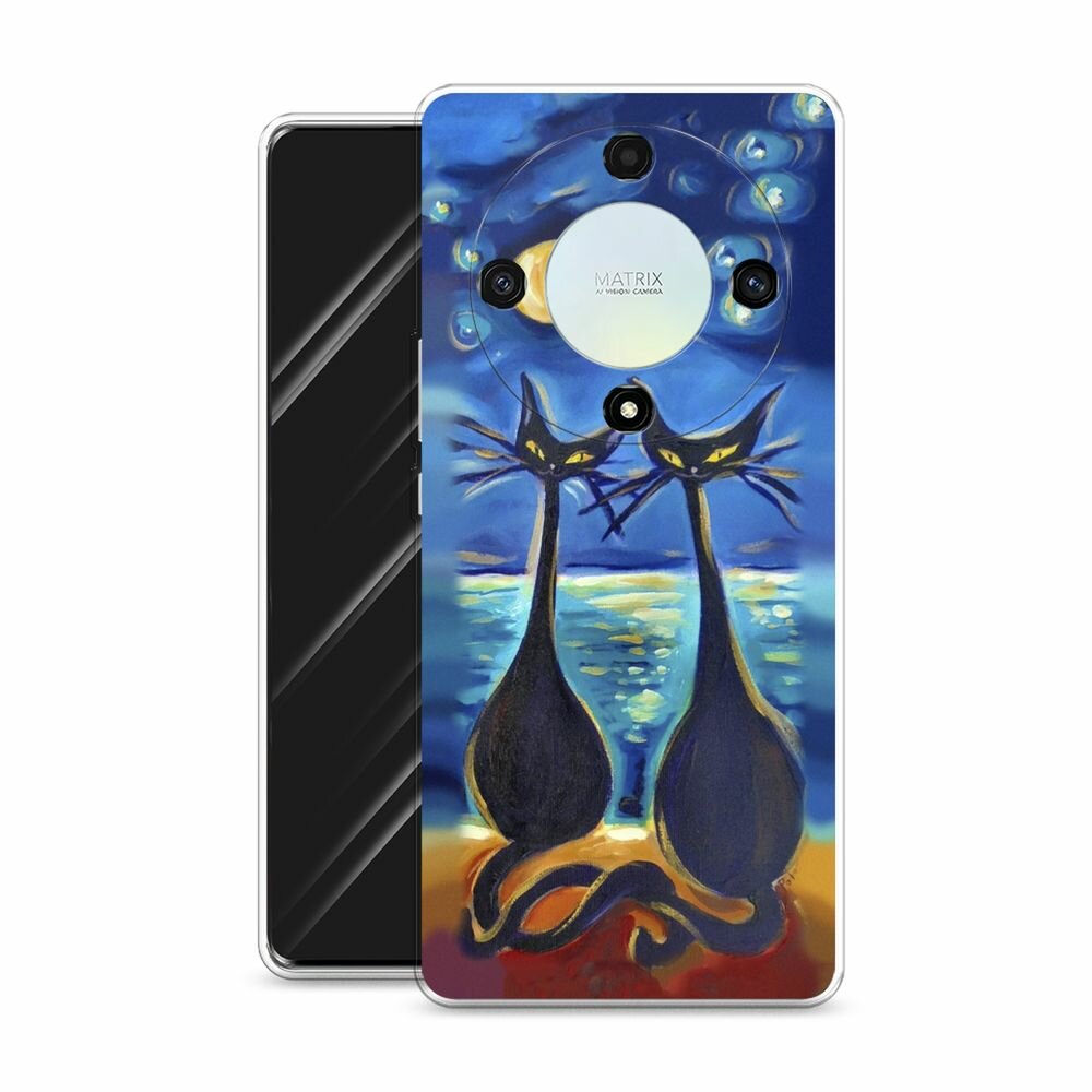 Чехол на Honor X9A / Хонор X9A с принтом "Влюбленные котики 7" — фото 1