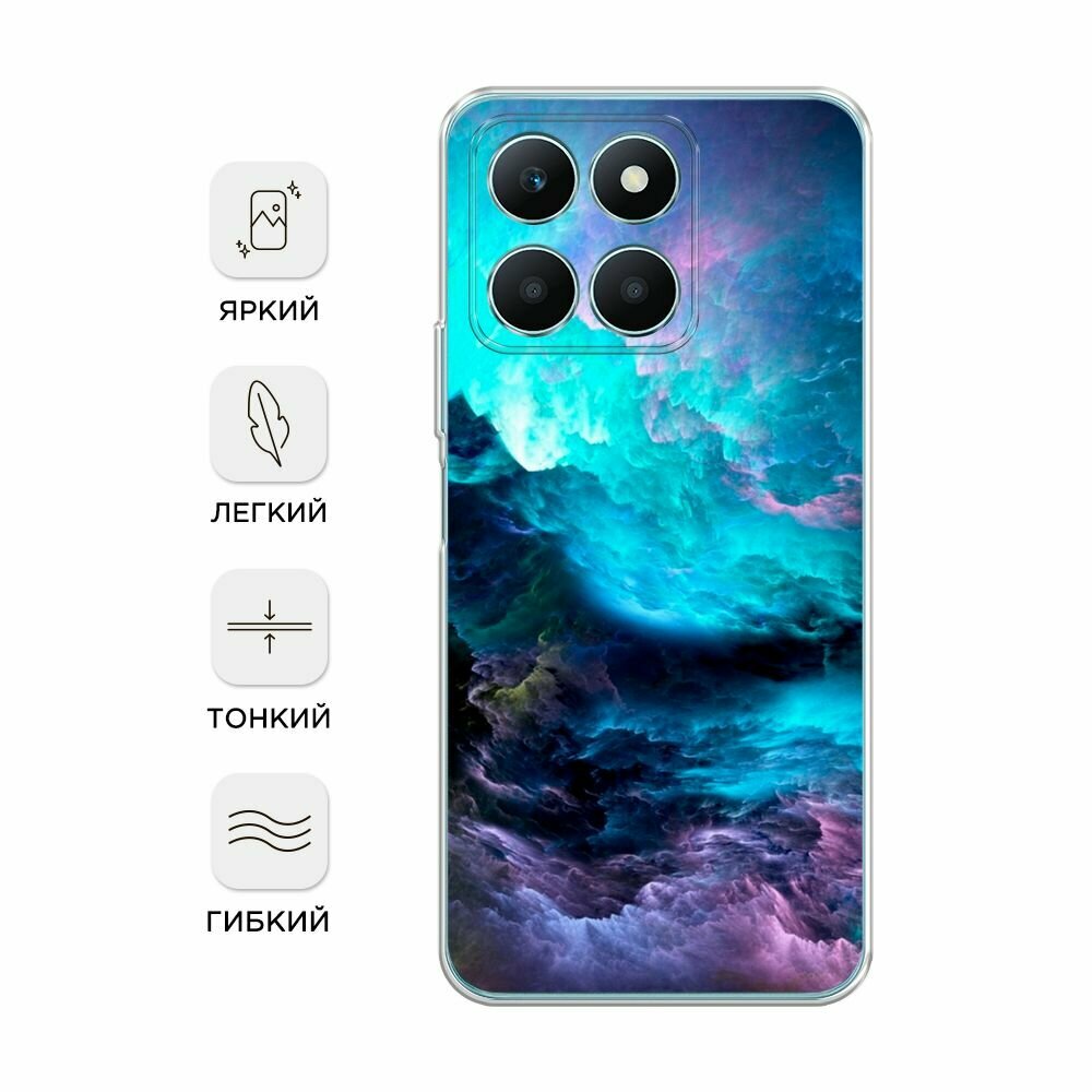 Силиконовый чехол на Honor X6A / Хонор X6A с принтом "Бирюзовое небо" — фото 1