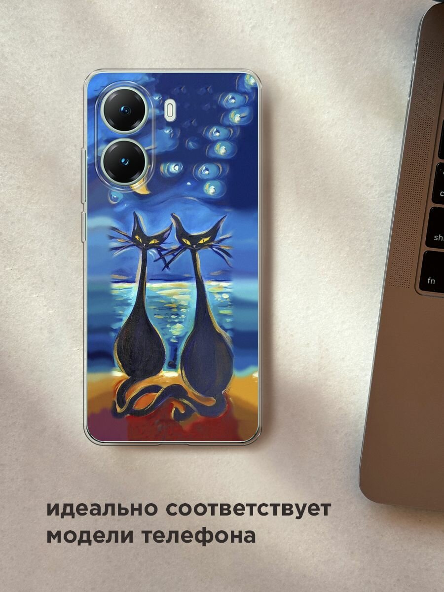 Чехол на Poco X7 Pro / Поко X7 Про с принтом "Влюбленные котики 7" — фото 1