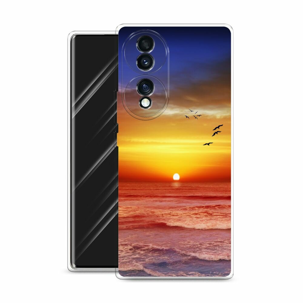 Силиконовый чехол на Honor 70 / Хонор 70 с принтом "закат 3" — фото 1