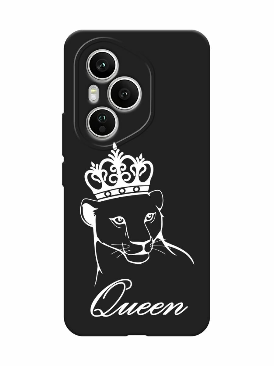 Черный матовый чехол на Honor 400 Pro / Хонор 400 Про с принтом "Львица правительница"