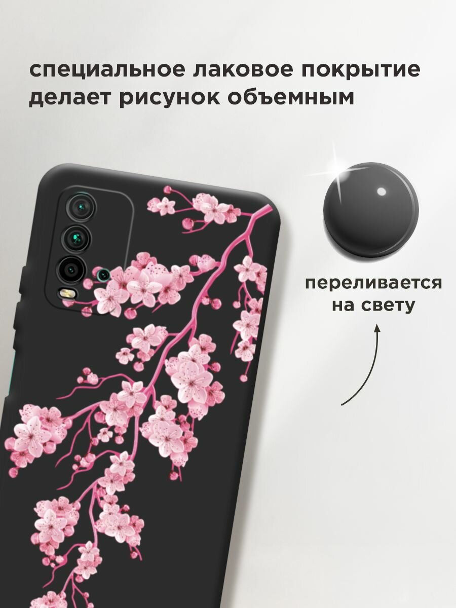 Чехол на Xiaomi Redmi 9T / Редми 9Т с принтом "Розовая сакура" — фото 1