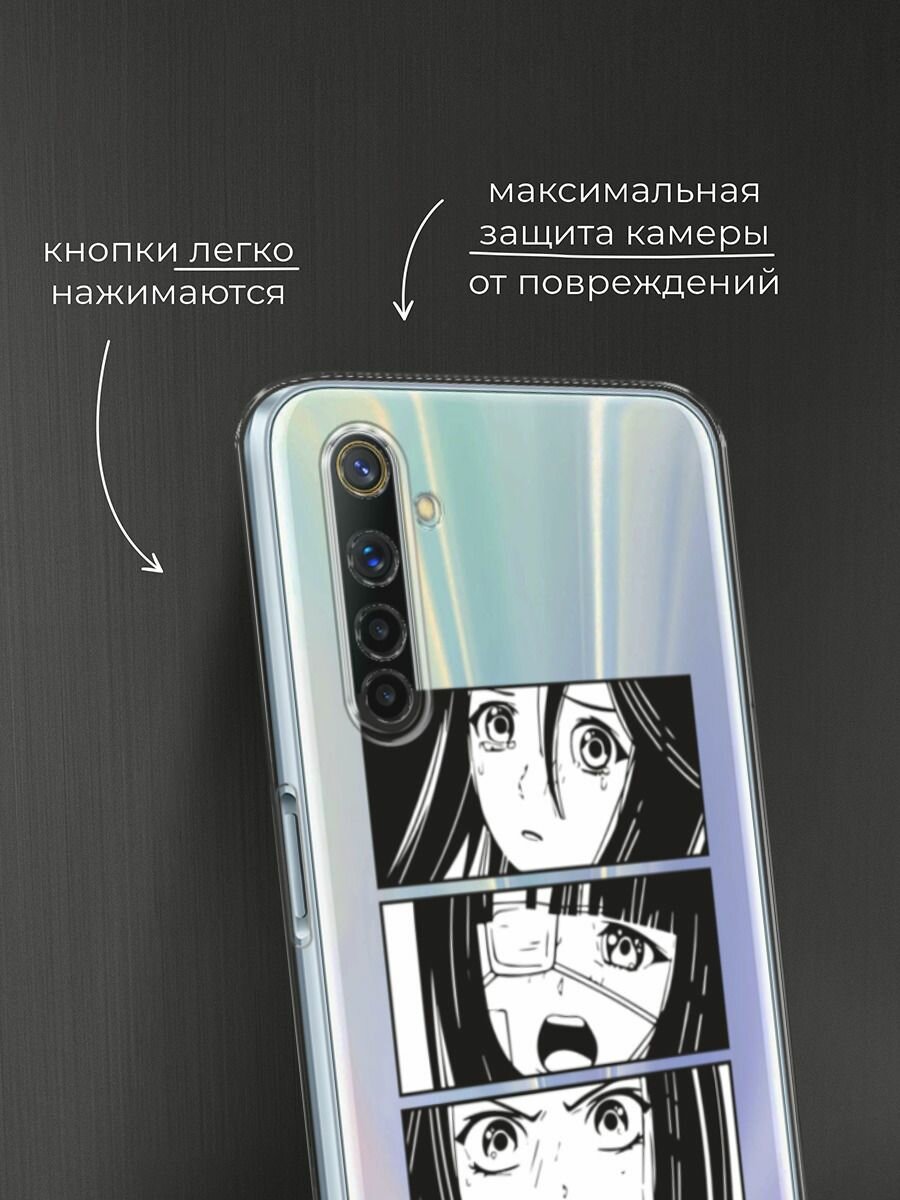 Чехол на Realme 6 / Реалми 6 с принтом "Tokyo girls", прозрачный — фото 1