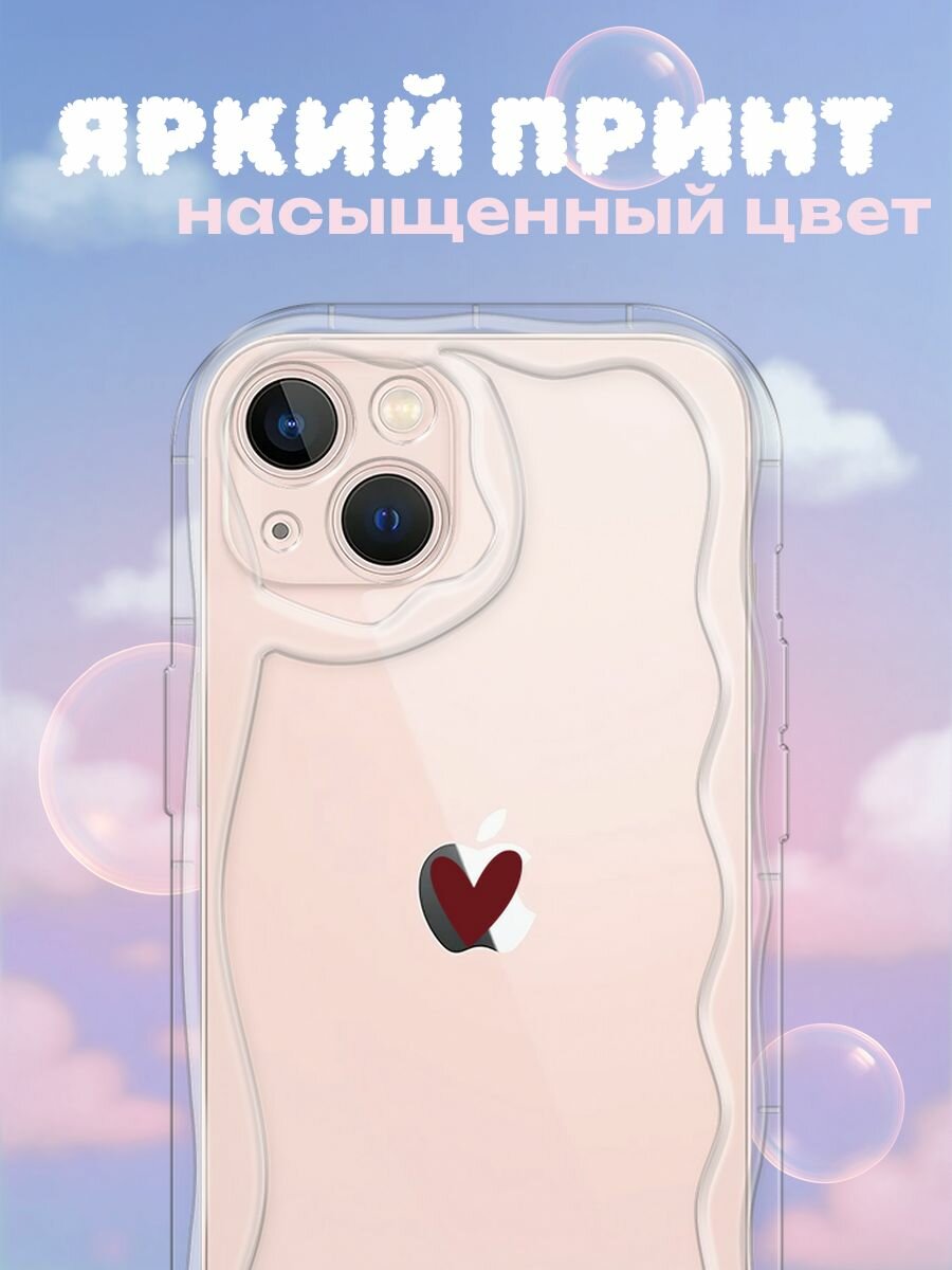 Чехол на Apple iPhone 13 / Айфон 13 с принтом "Маленькое красное сердечко" — фото 1