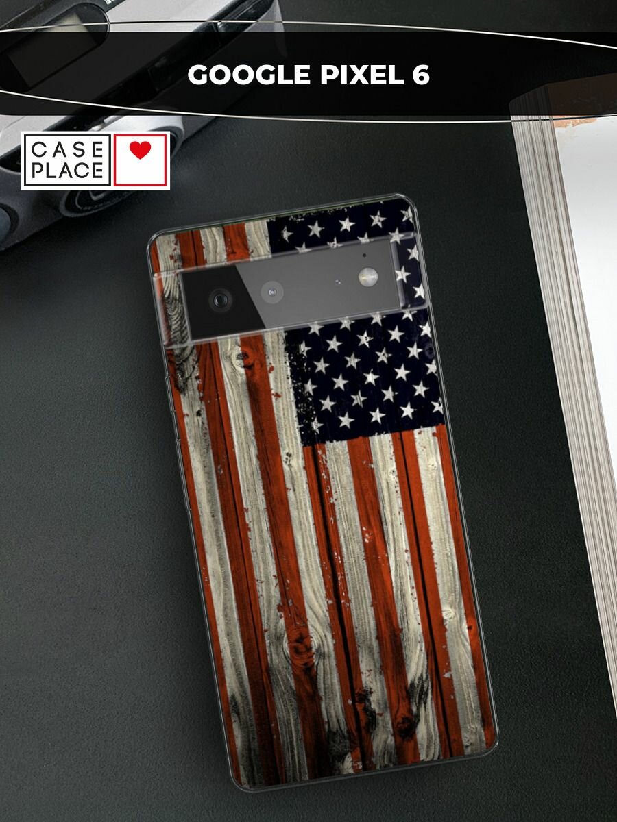 Силиконовый чехол на Google Pixel 6 / Гугл Пиксель 6 с принтом "США"