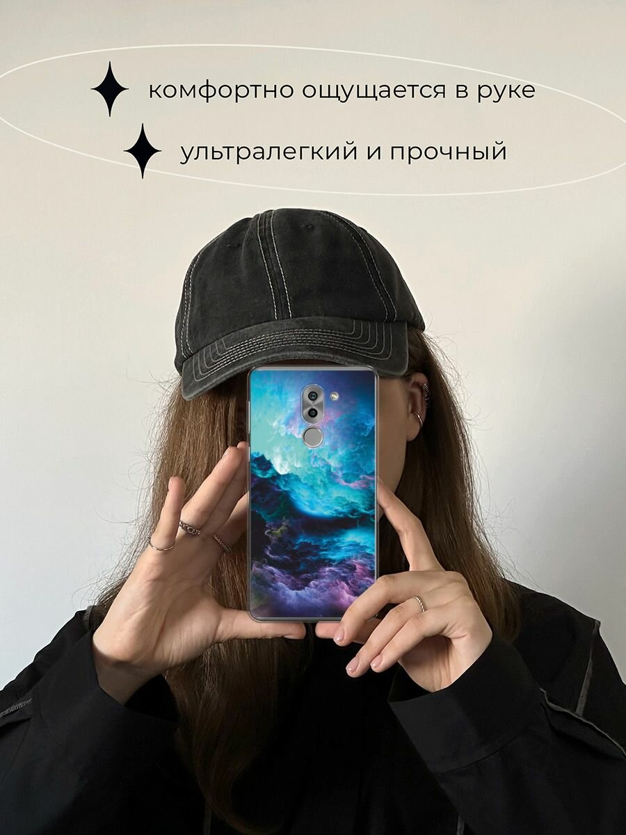 Силиконовый чехол на Honor 6X / Хонор 6Х с принтом "Бирюзовое небо" — фото 1