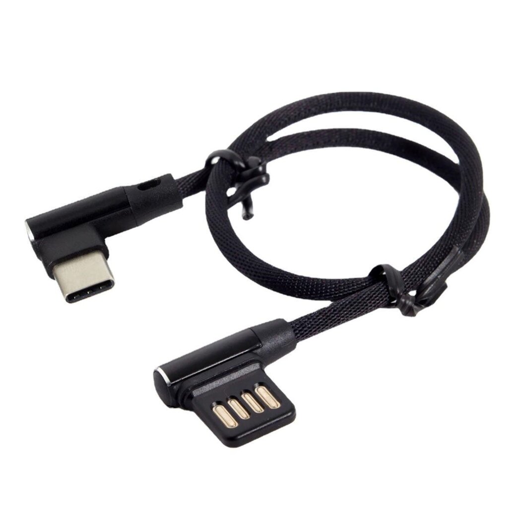 Двойной Угловой Кабель Для Зарядки Данных USB C-USB 2.0 15 см Для Планшетов И Телефонов