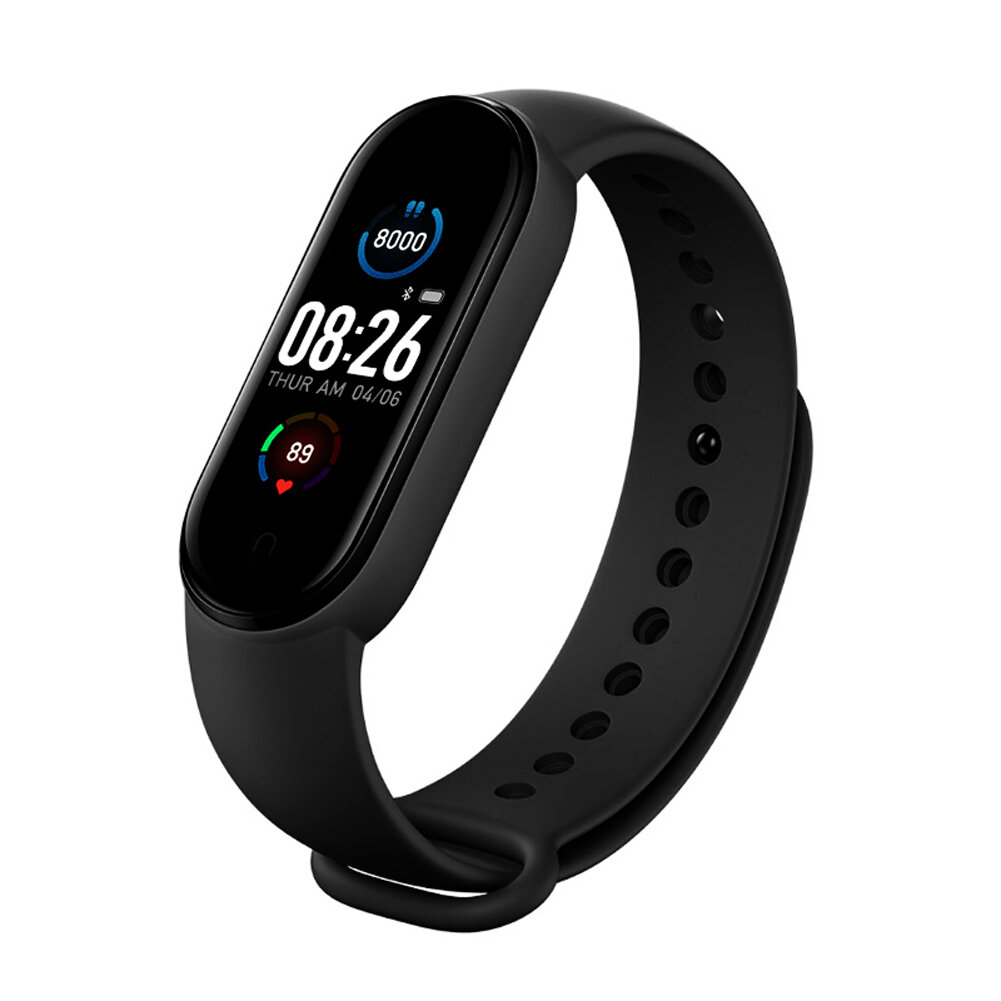 M5 Intelligence Wristband с датчиком пульса и кровяного давления, педометром, спортивным часами, водонепроницаемым фитнес-браслетом, черный цвет, экран 0.96 дюйма, материал TPU, батарея 3.7V 100mAh, водонепроницаемость IP67, беспроводное расстояние