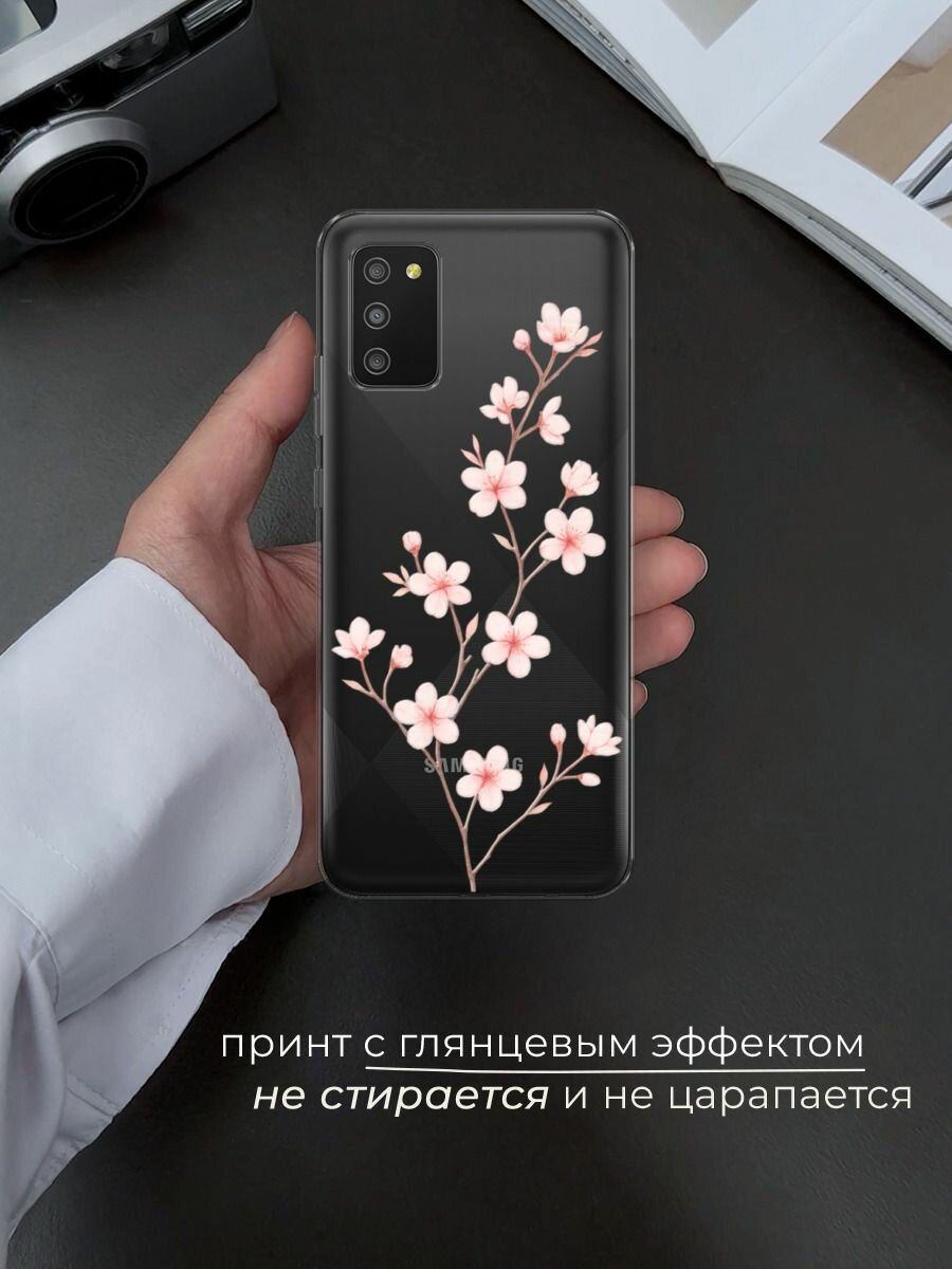 Чехол на Samsung Galaxy A02s / Самсунг Галакси A02s с принтом "Веточка сакуры 2" — фото 1