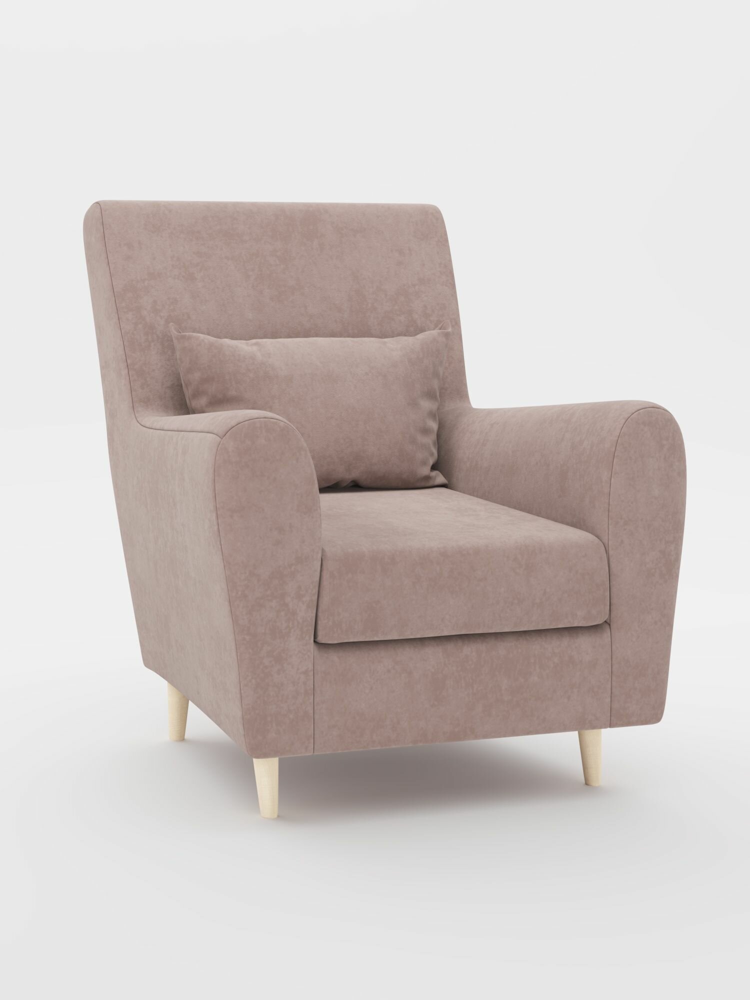 Кресло мягкое для дома, отдыха в гостиной, Легаси W&B премиум велюр: розовый
