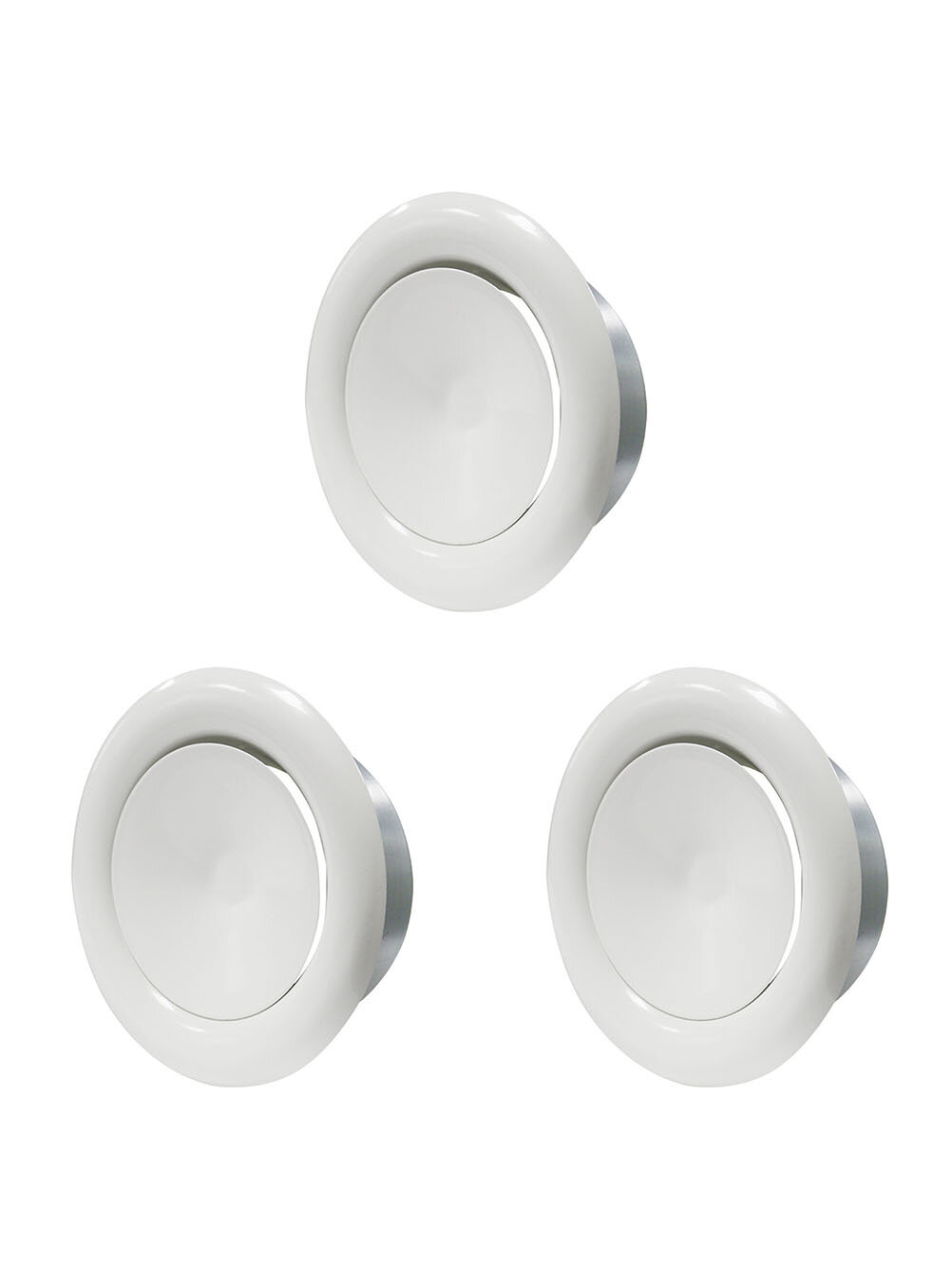 Анемостат приточно-вытяжной Pro регулируемый стальной с полимерным покрытием d100 мм белый (3 шт.)