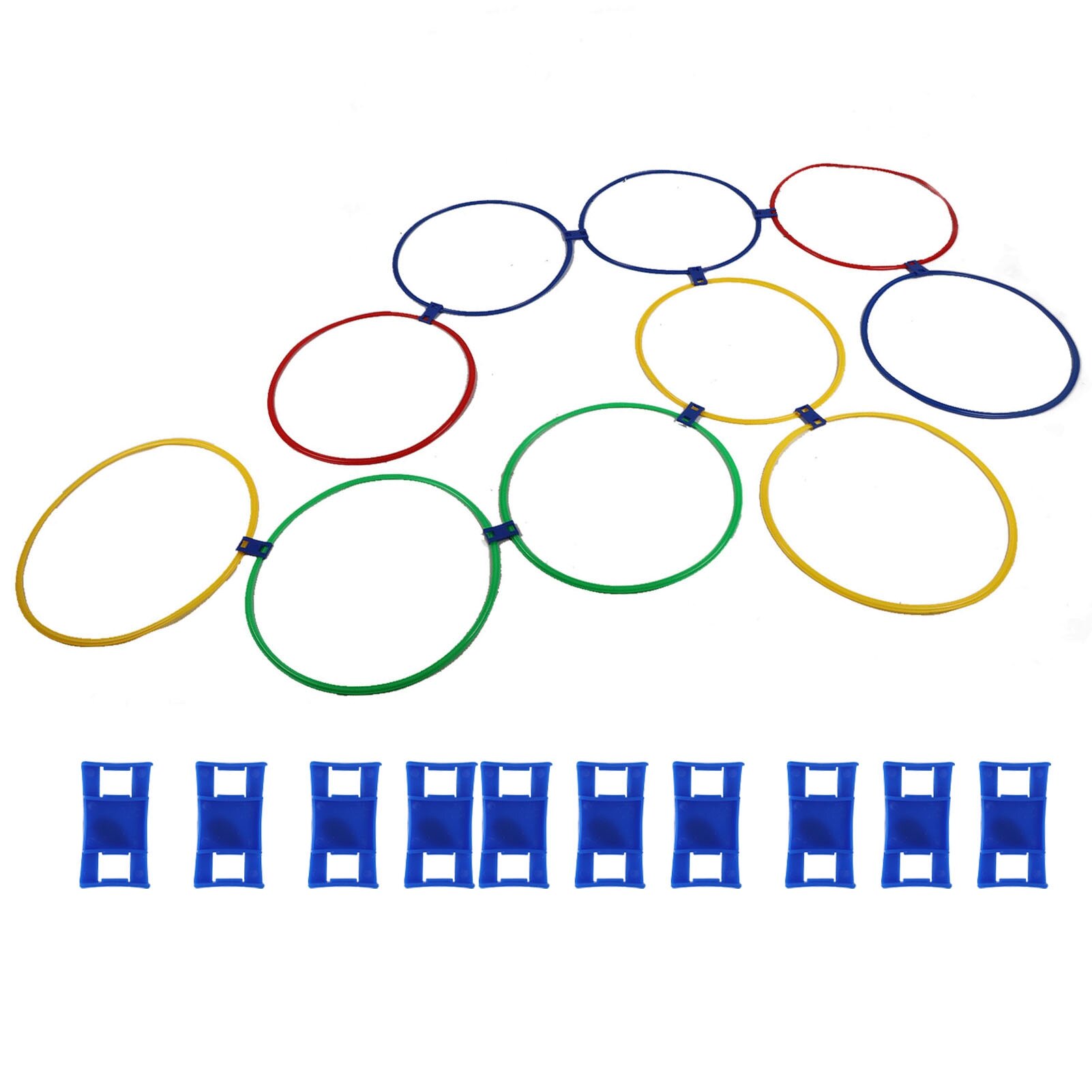 10 шт. Детские упражнения обручи, прыгающие хопсксуатские кольца для сенсорной тренировки физическая подготовка Диа 47 см / 18,5 дюйма