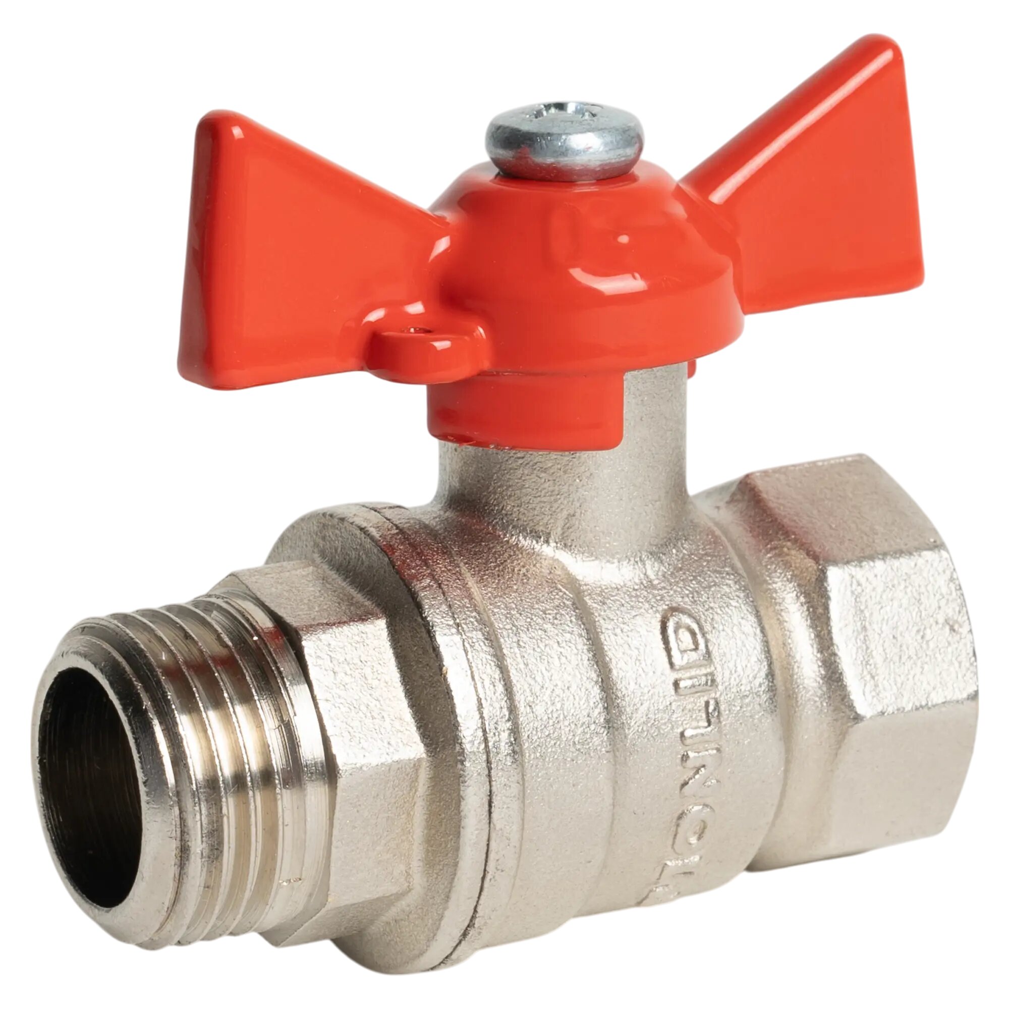 MONLID кран шаровой прямой DN13 PN40 1/2 НР/ВР латунь бабочка ручка для водоснабжения