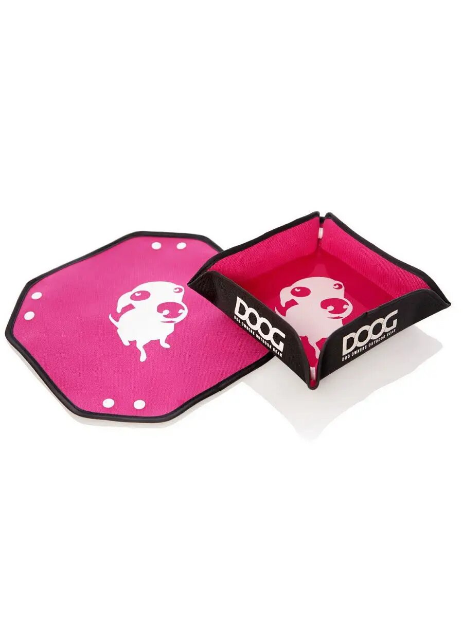 Миска для собак дорожная, розовая, 300 мл