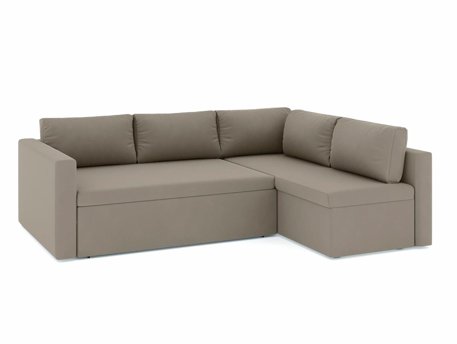 Угловой диван Мансберг, дельфин, угол левый/правый, велюр Зара Лайт Браун 05