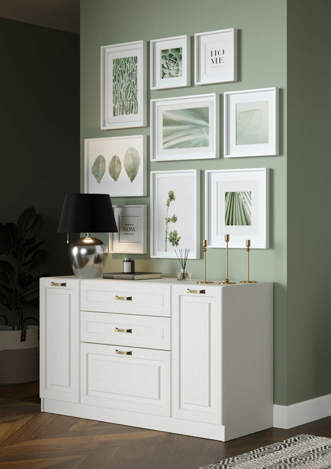 Комод ARNIKA "Ливерпуль", 3 ящика, ЛДСП, белый, ясень, 140x41 см