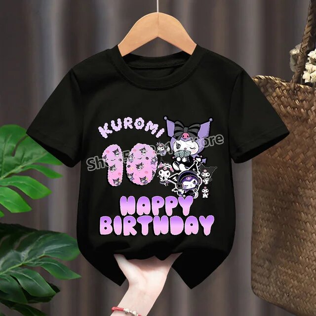 Футболки Coollomi для девочек, милые топы для детей с номерами от 1 до 10, костюмы на день рождения, летние футболки с короткими рукавами, подарки, Размер: 120 см