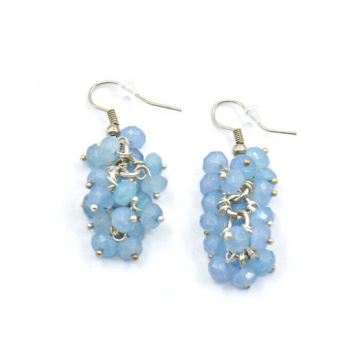 Серьги, серебро, 925 проба, аквамарин