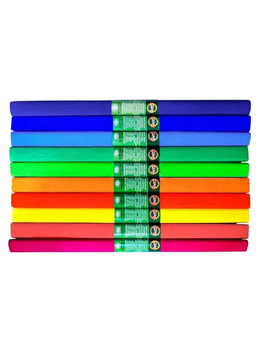 Набор креповой бумаги в рулоне Радуга 10 цветов 10 листов