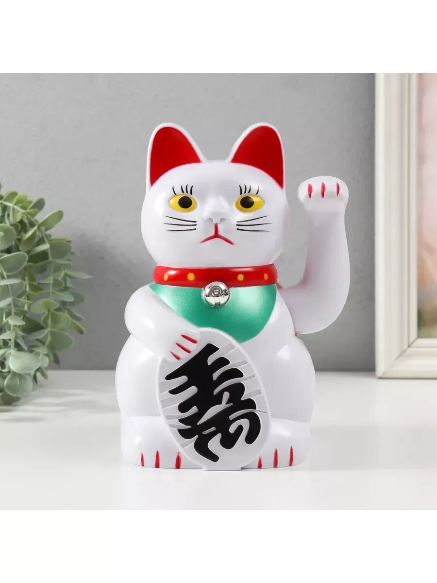 Маятник "Манеки-нэко белый" 21х14х11,3 см