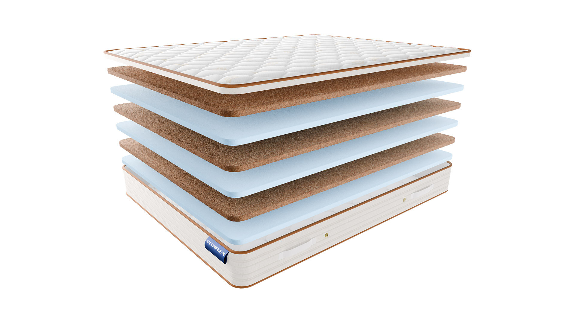 Матрас Vitaflex Foam-Hard 180х200 серии Mix высота 21 см анатомический жесткий средней жесткости кокосовый Беспружинный