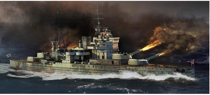 Модель корабля HMS Batleship Queen Elizabeth Trumpeter 1/700