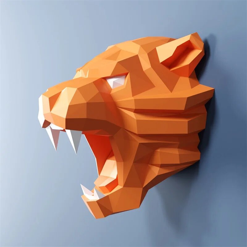 3D картонная модель головы тигра для сборки