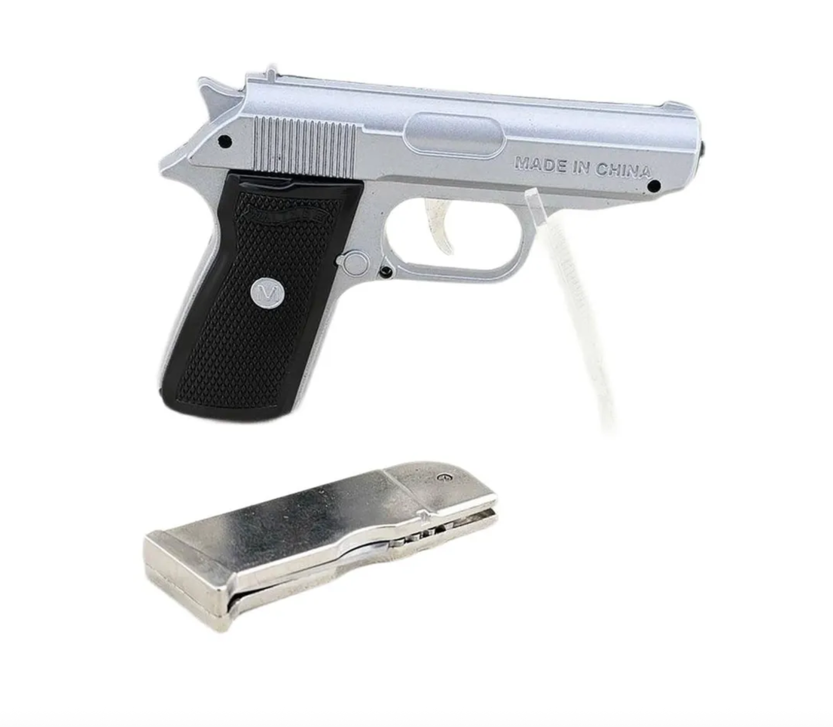 Зажигалка пистолет Walther PPK James Bond никель мини , без газа, НЕ заправлена