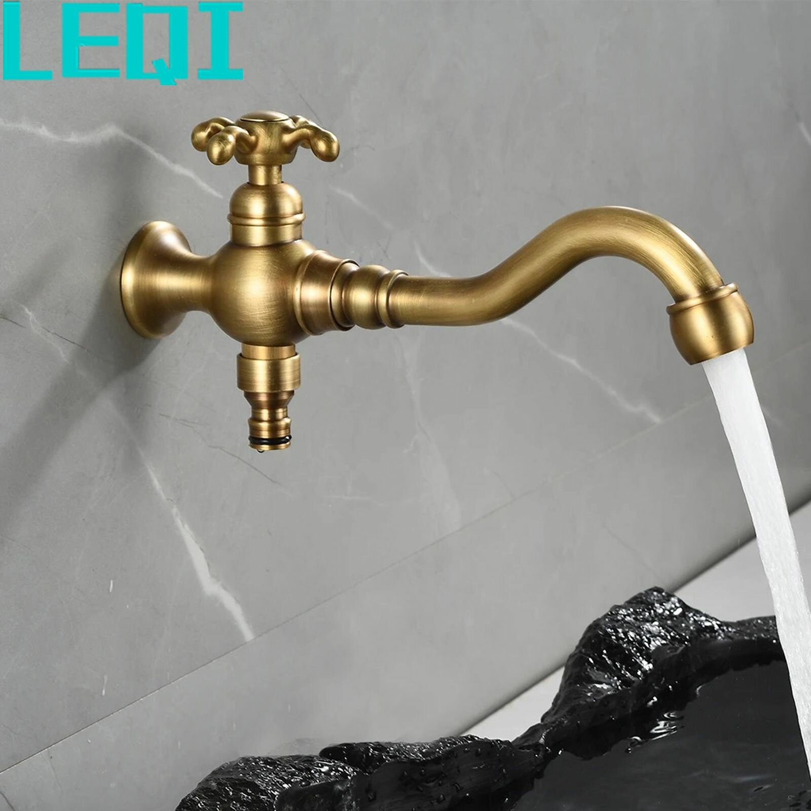 LEQI Кран для бани Латунный, сада хамама, для дачи латунный