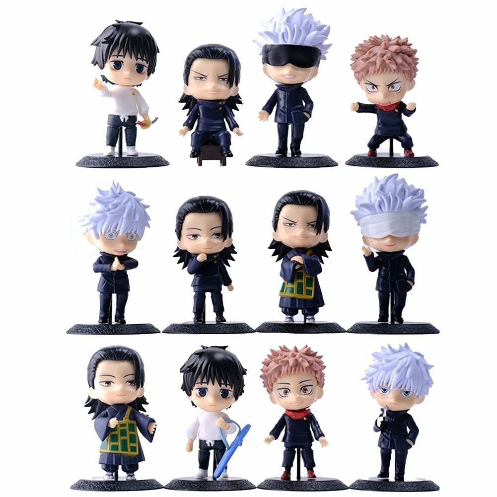 Аниме фигурка Магическая битва/Jujutsu Kaisen, Gojo Satoru, Itadori Yuuji, Okkotsu Yuta, Fushiguro Toji, Ryomen Sukuna, Gojo Satoru(10cm)/Набор из 12