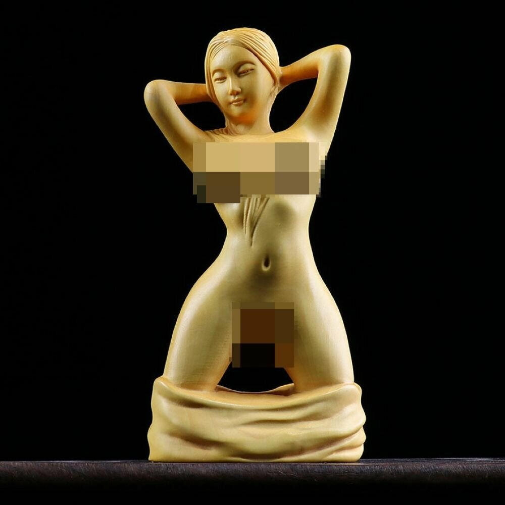 Статуэтка "Обнаженная Девушка" Дерево Самшит (12*5.8*5.8 см.)