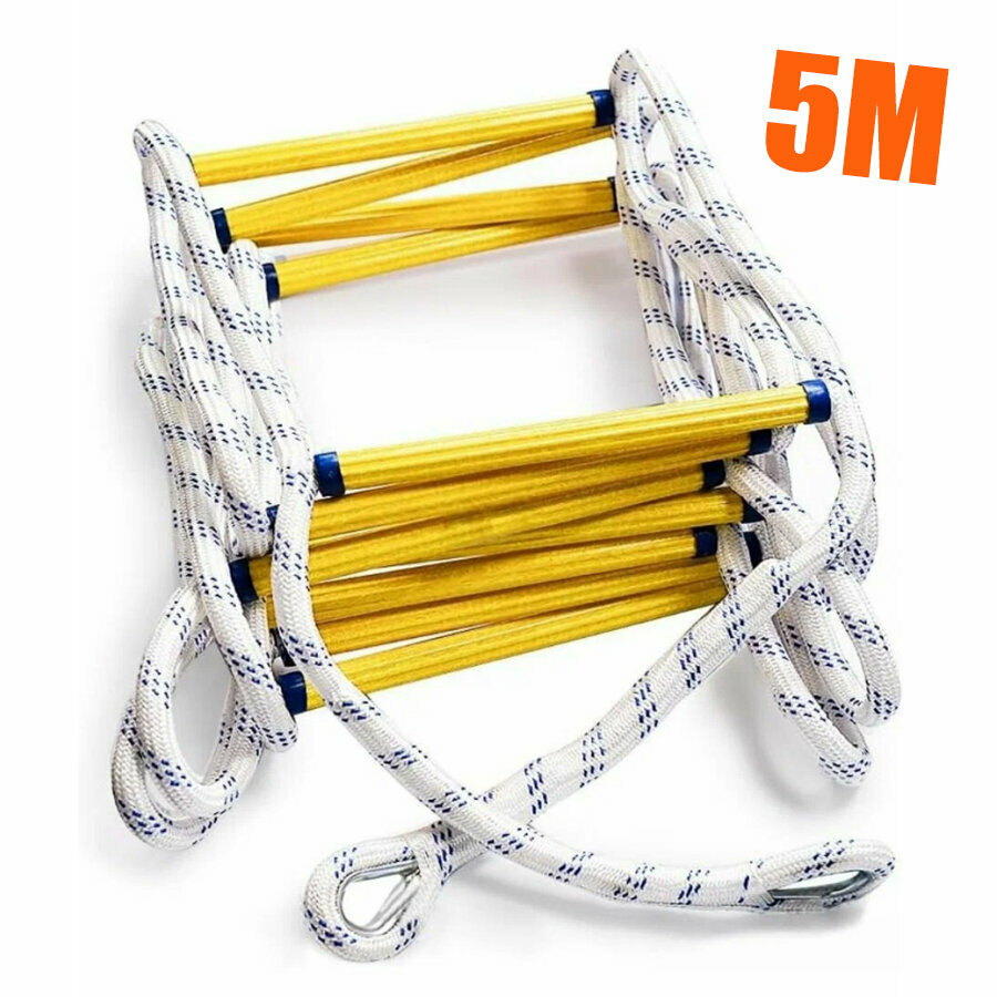 Веревочная лестница для эвакуации при пожаре, прочная и многоразовая.