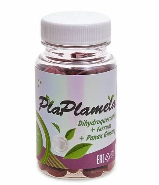 PlaPlamela Дигидрокверцетин и железо, 120 таблеток. Пищевая добавка для сосудов, нормализации уровня гемоглобина, при железодефицитной анемии. Сашера-МЕД.
