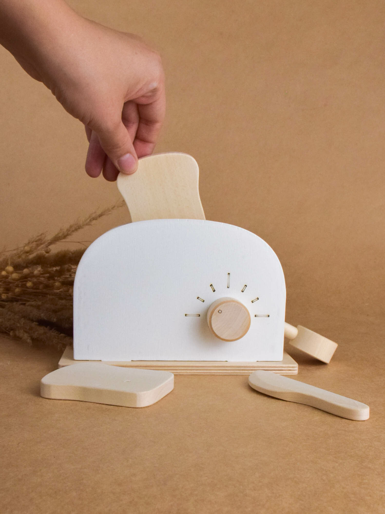 Детский Тостер Деревянный Игрушка Набор Детской Посуды