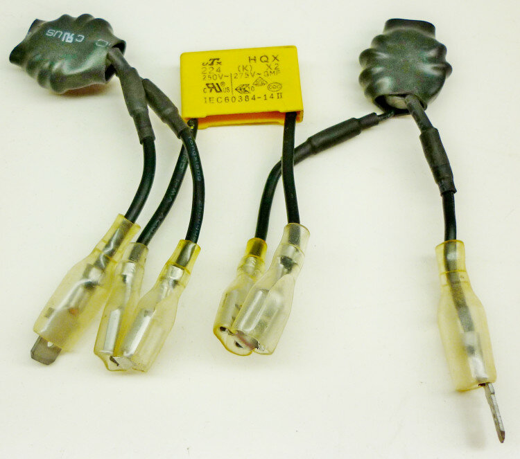 Конденсатор 61/64/128 0,22 мкФ 250V с дросселями в сборе для моек 61/64/128