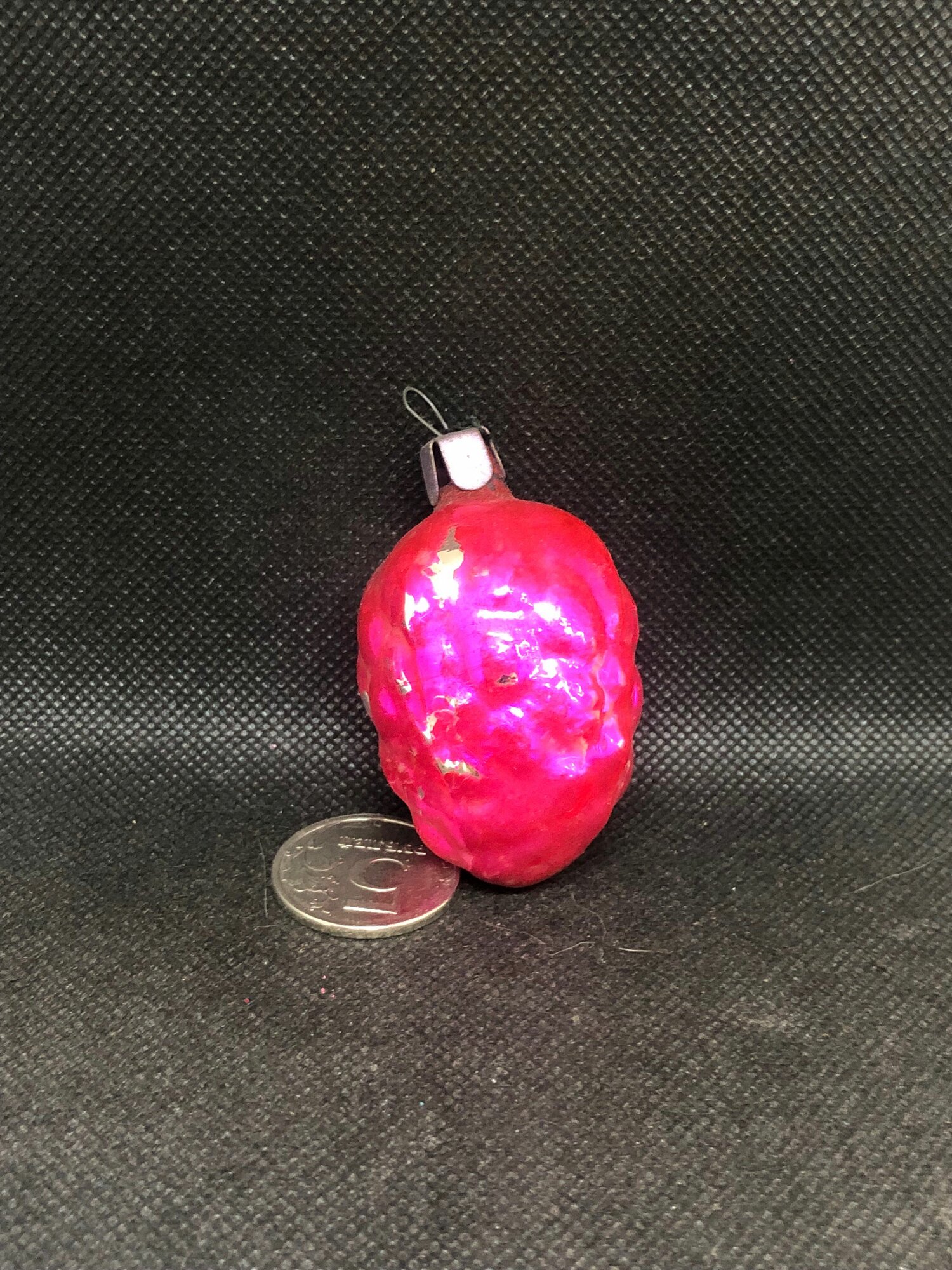 Елочная игрушка СССР клубника малина ягода стекло # 91