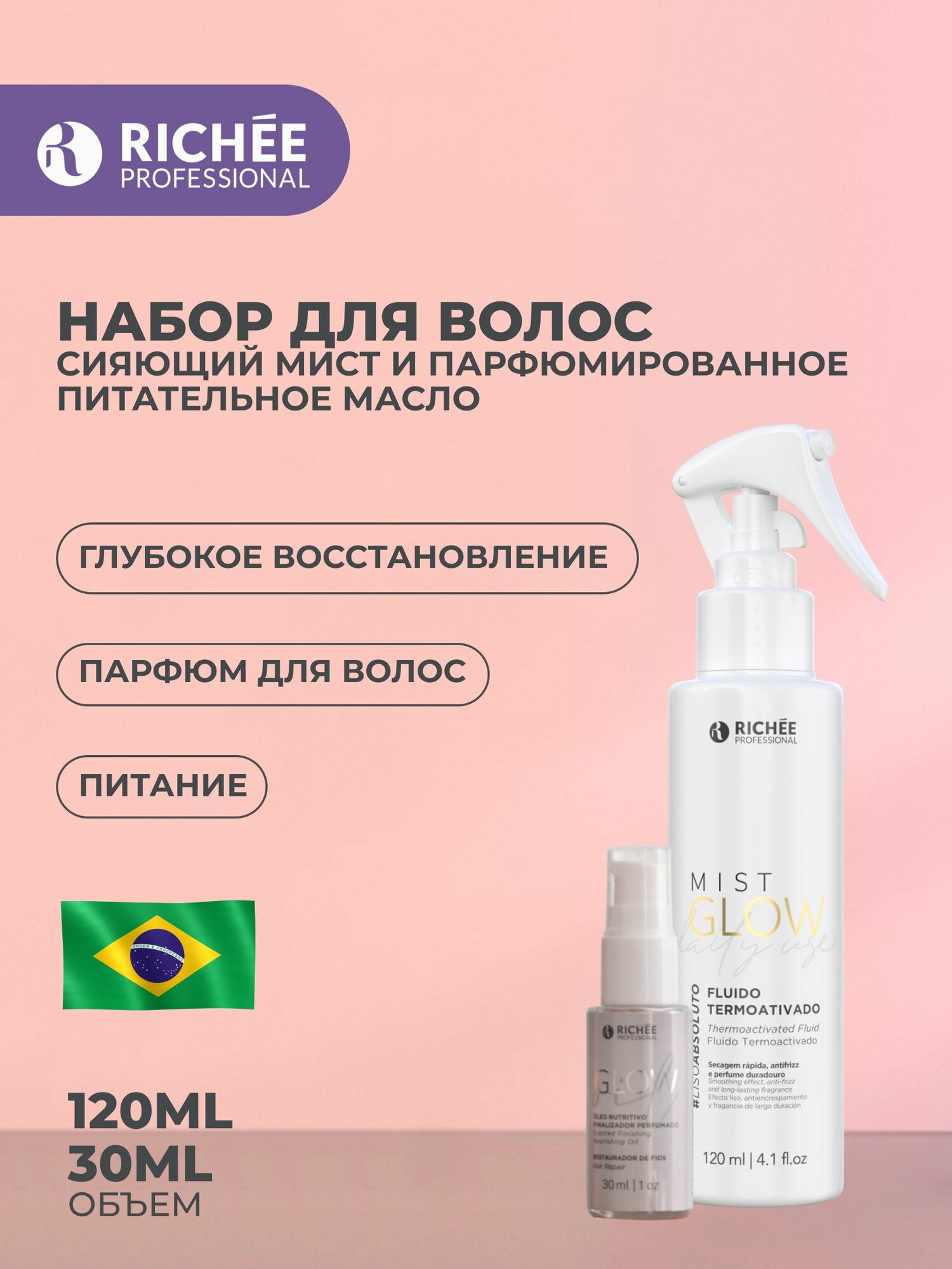 Richee Professional Glow Набор: Сияющий мист + Парфюмированное масло
