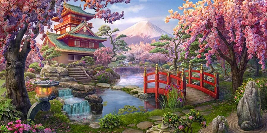 Алмазная картина Huacan Сакура FullRound50X105cm, 9520