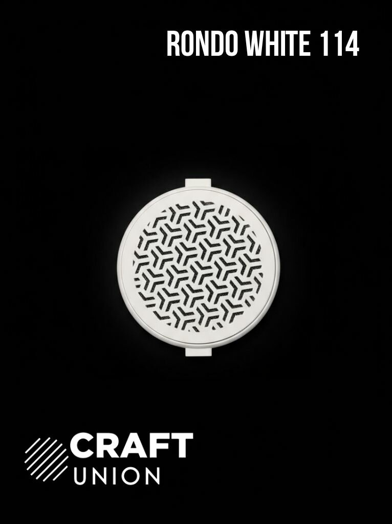 Дизайнерская магнитная решётка Craft Union Rondo White D114 мм (внутренний d100 мм) для натяжного потолка