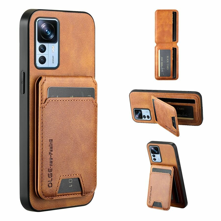 Картхолдер мужской на Redmi K50Ultra/Xiaomi 12T/12T Pro(Редми K50Ultra/Сяоми 12T/12T Про) с MagSafe-Чехол бумажник