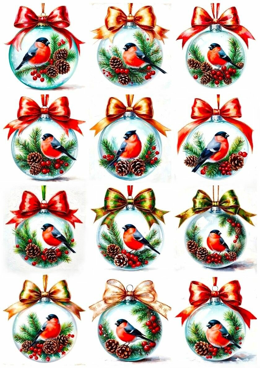 Водорастворимая картинка для мыла А4 "Снегири"