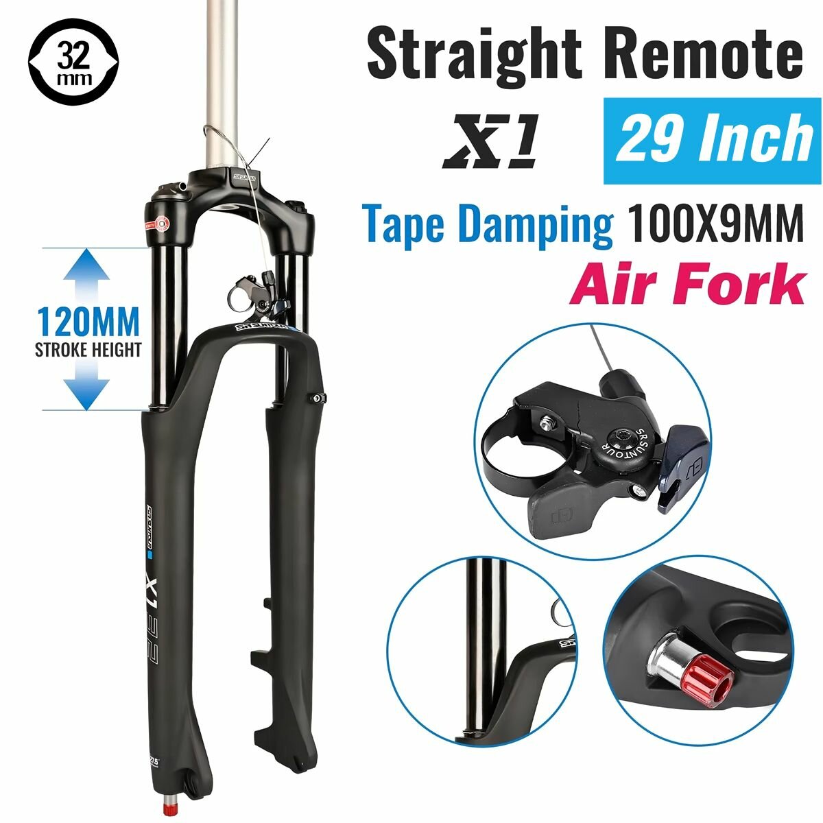 SR SUNTOUR X1 XCR Вилка для горного велосипеда с подвеской, ход 120 мм, QR 100x9 или BOOST 110x15 мм - 27.5 29" - масляная пружина или воздушная вилка - плавная работа