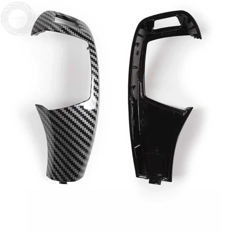 1 шт. подходит для BMW E70 E71, правый левый руль, RHD, яркий черный автомобильный рычаг переключения передач, крышка, сменная автомобильная часть из углеродного волокна LHD Carbon Fiber-Lef